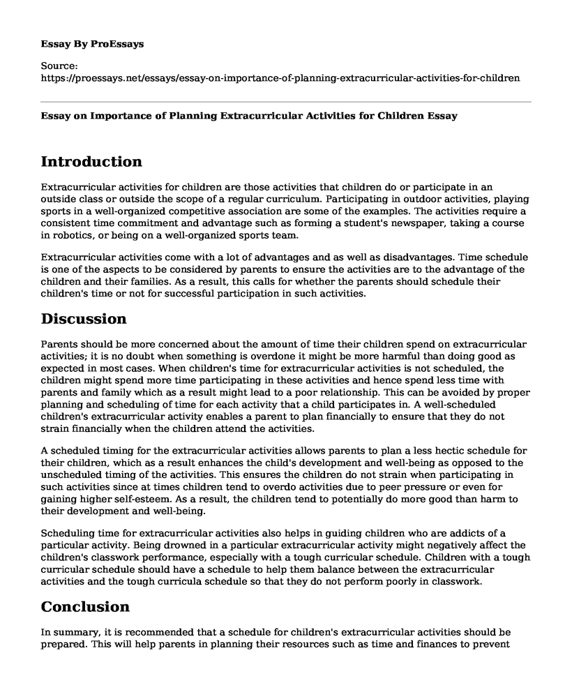 Extracurricular Activities In School Essay The Importance Of Extracurricular Activities In School Essay The Importance Of