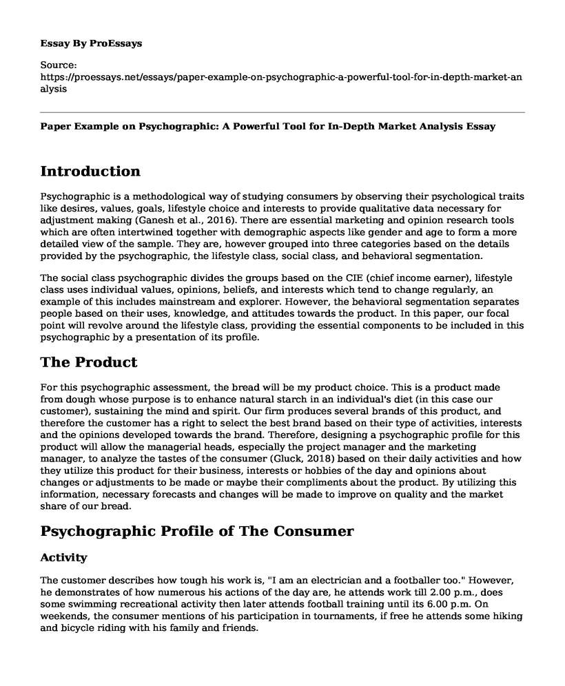 Paper Example On Psychographic A Powerful Tool For In Depth Market Paper Example On Psychographic A Powerful Tool For In Depth Market