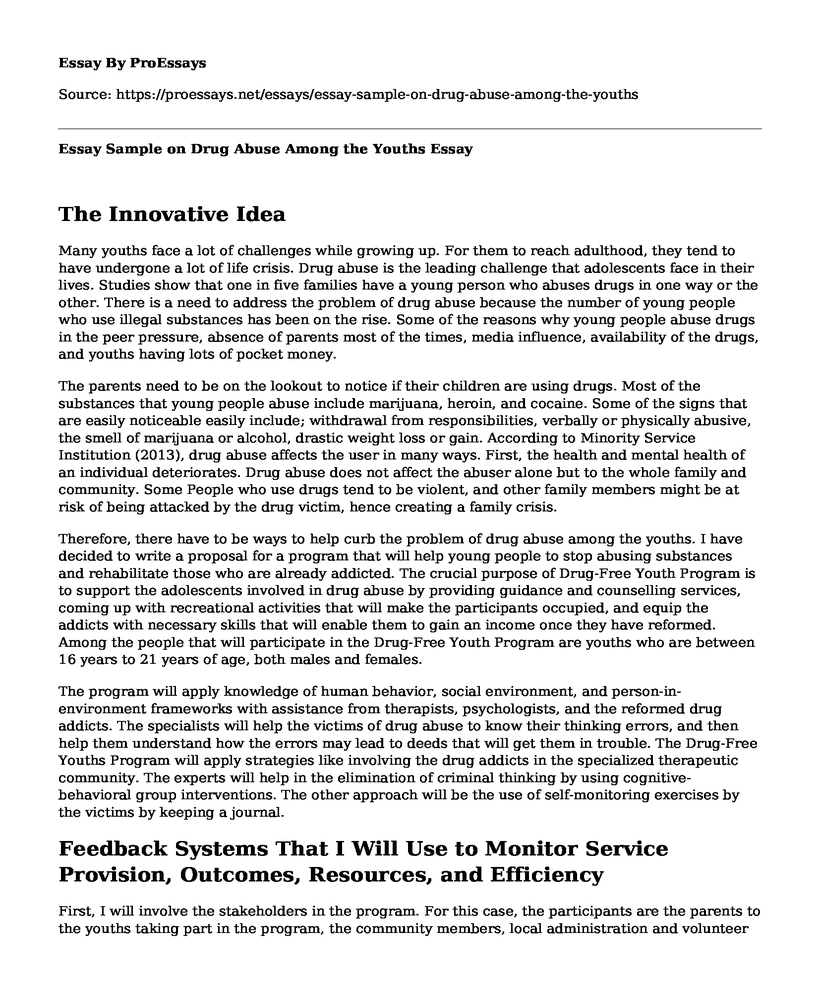  Essay Sample On Drug Abuse Among The Youths Free Essay Term Paper