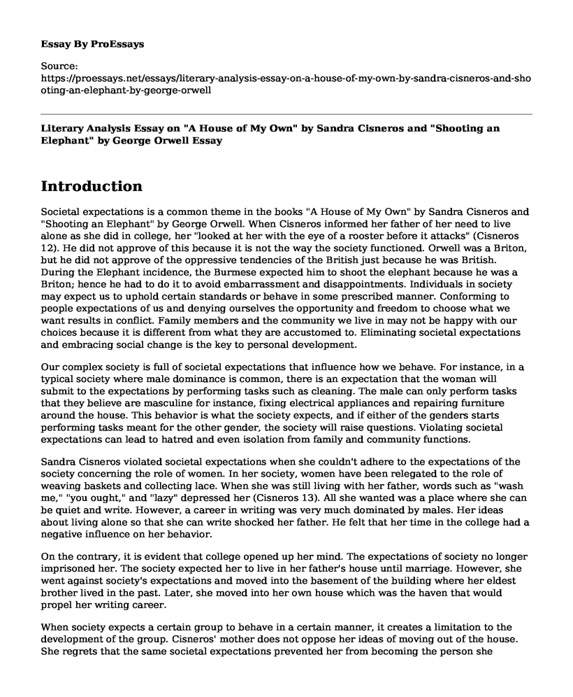 Literary Analysis Essay On A House Of My Own By Sandra Cisneros And Literary Analysis Essay On A House Of My Own By Sandra Cisneros And