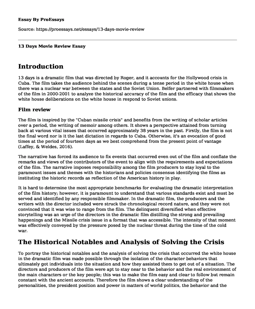13 Days Movie Review Free Essay Term Paper Example ProEssays 13 Days Movie Review Free Essay Term Paper Example ProEssays